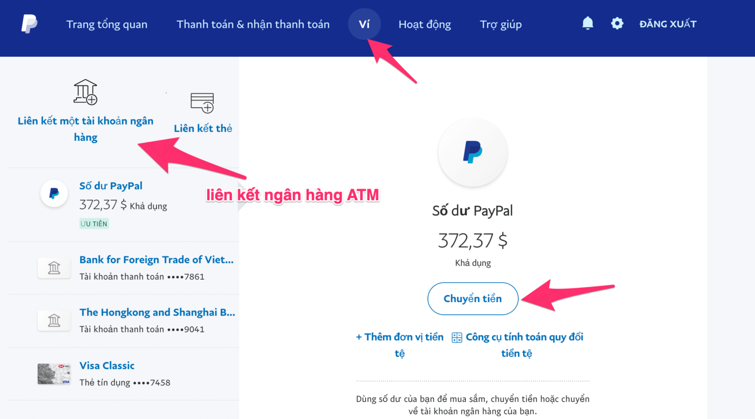 Hướng dẫn rút tiền Paypal về tài khoản ngân hàng Việt Nam chi tiết